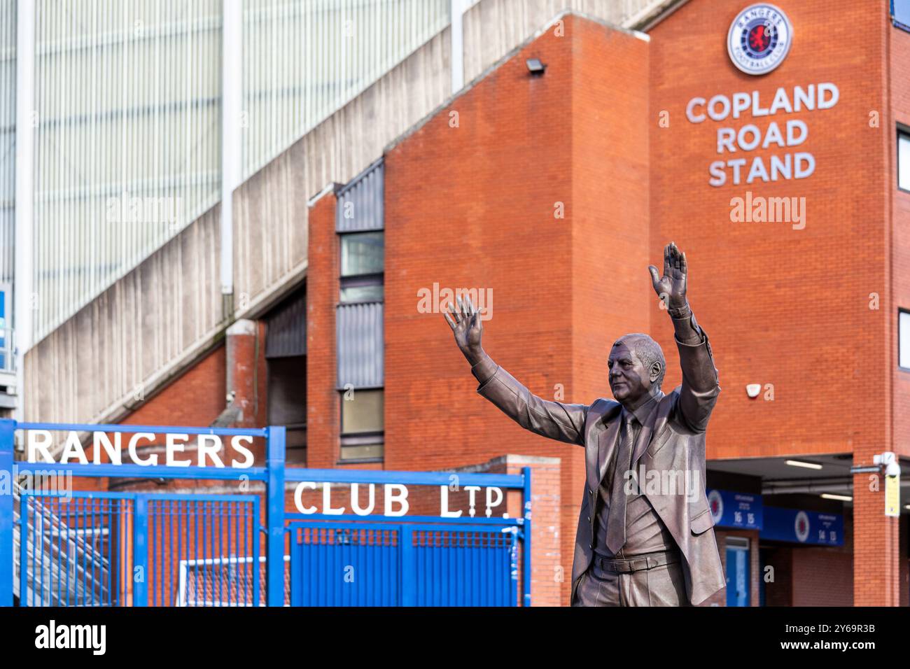 Statue of WALTER SMITH, outside Ibrox football stadium, the home of ...