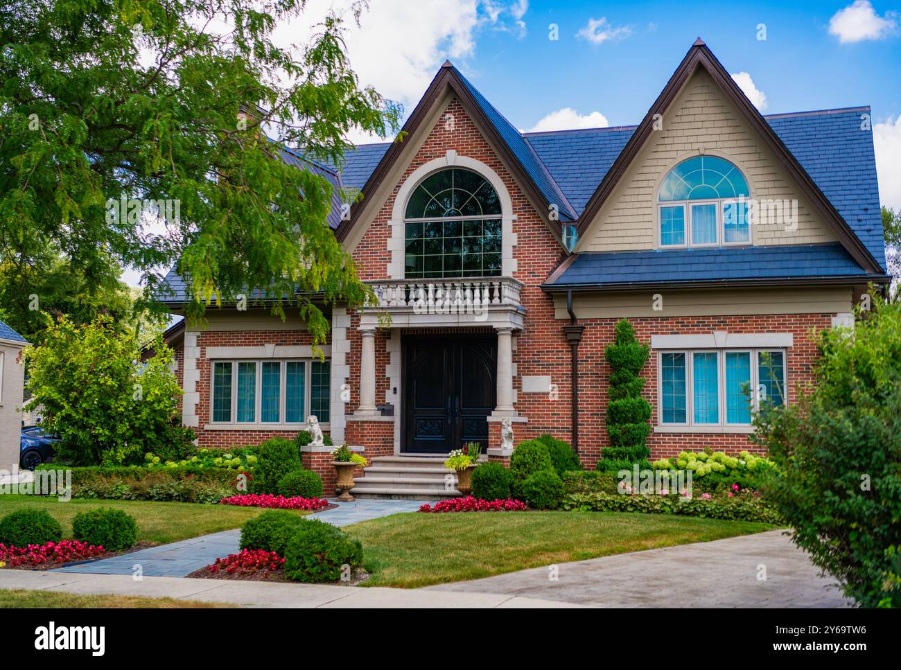 Private family house. Neighborhood architecture. Property in ...
