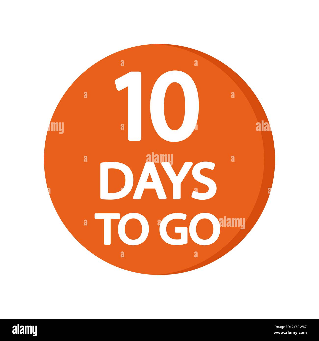Countdown timer icon. Number ten focus. Bold 10 days text. Orange round ...