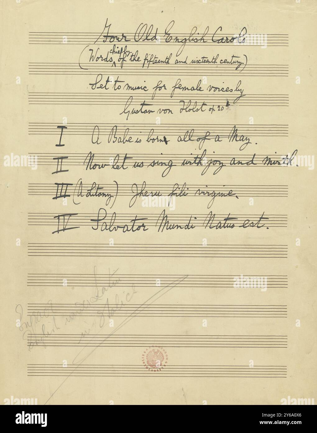 Four old english carols hi-res stock photography and images - Alamy