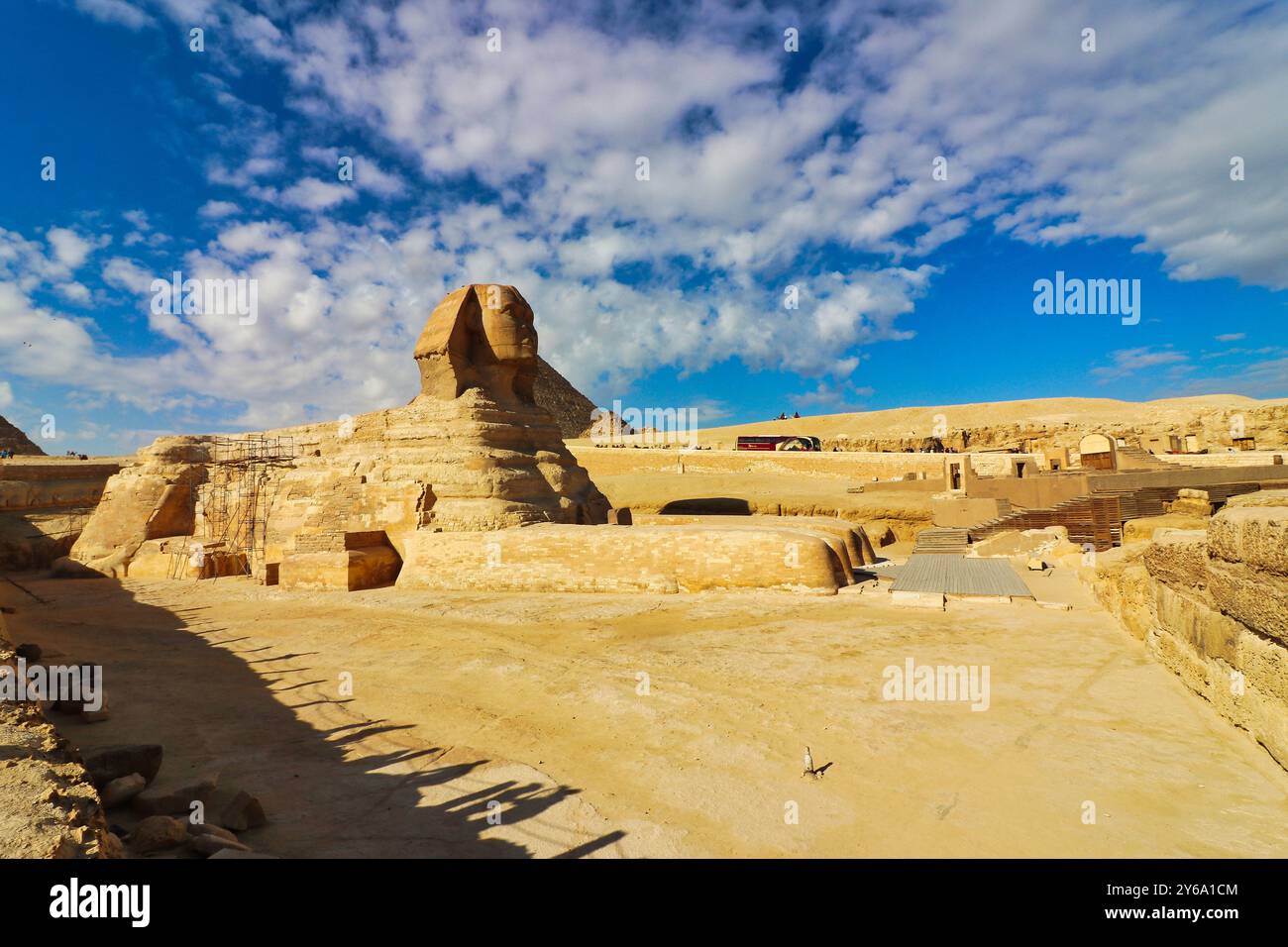 The Great Sphinx near the Khafre mortuary temple represents an enigma ...