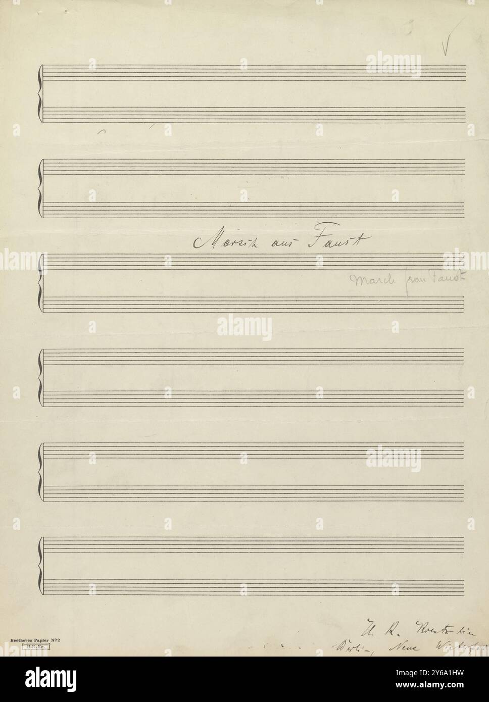 Music 1800-1900; Music Manuscripts; Krentzlin, Richard, arranger. March ...