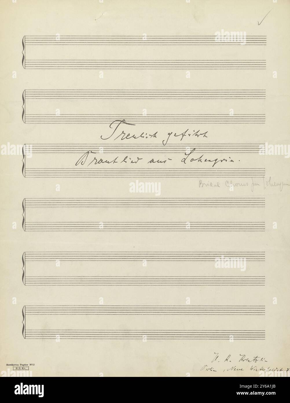 Music 1800-1900; Music Manuscripts; Krentzlin, Richard, arranger ...