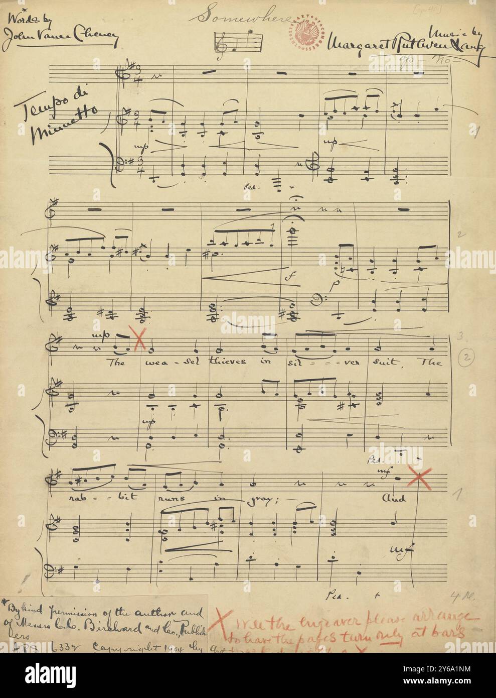 Music 1800-1900; Music Manuscripts; Lang, Margaret R. Four songs, op ...