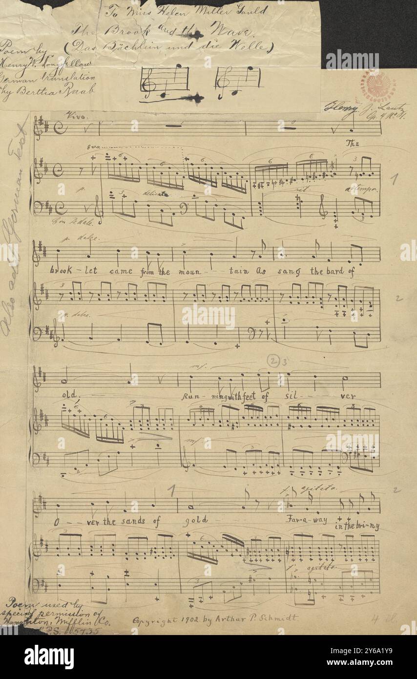 Music 1800-1900; Music Manuscripts; Lautz, H. J. The brook and the wave ...