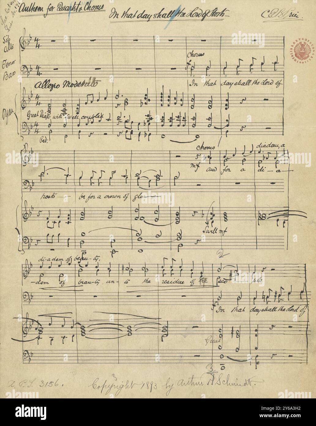 Music 1800-1900; Music Manuscripts; Price, C. E. B. In that day shall ...