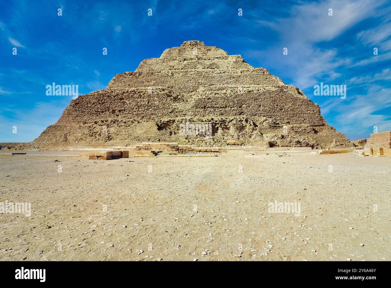 Spectacular wide angle view of the Step Pyramid of Djoser built by ...