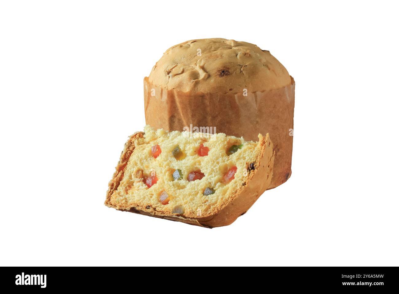 Panettone traditional Italian Christmas dessert made with raisins ...