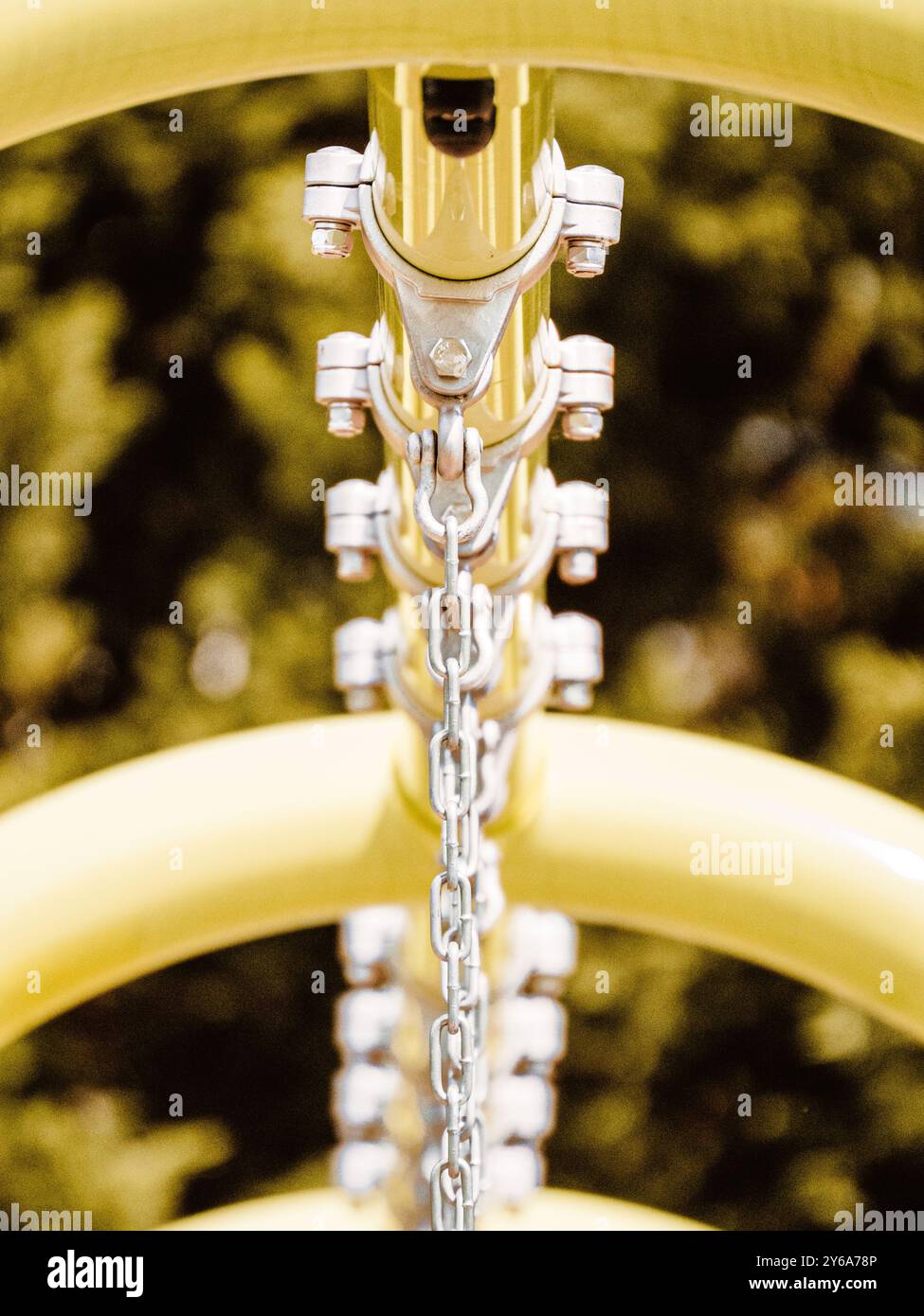 chains on swing set at public playground Stock Photo - Alamy