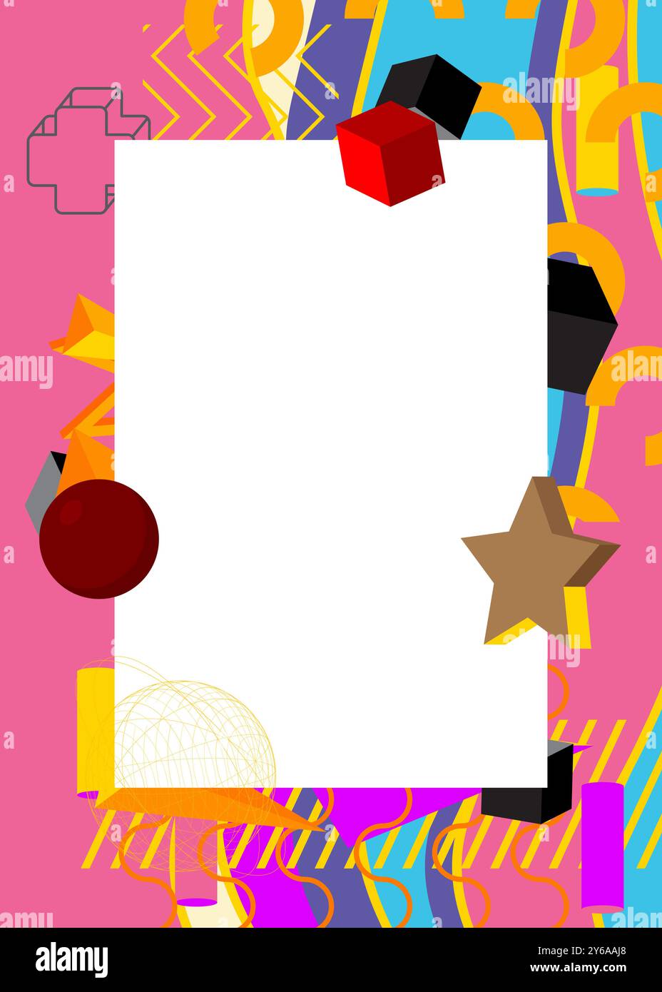 Colorful geometrical graphic retro theme background with place for text ...