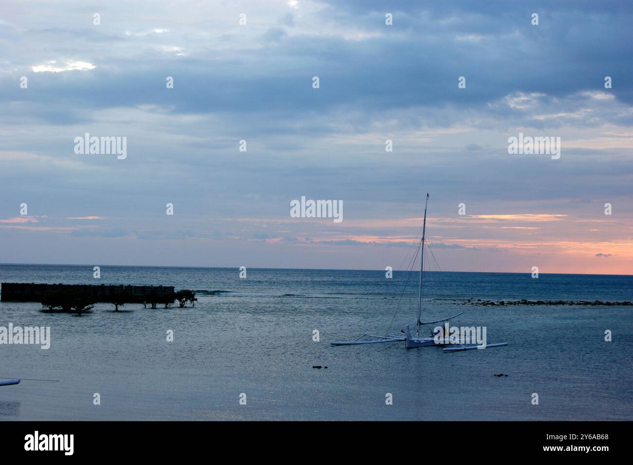 Sandeq, a traditional wooden boat on Palippi beach at Majene Indonesia ...