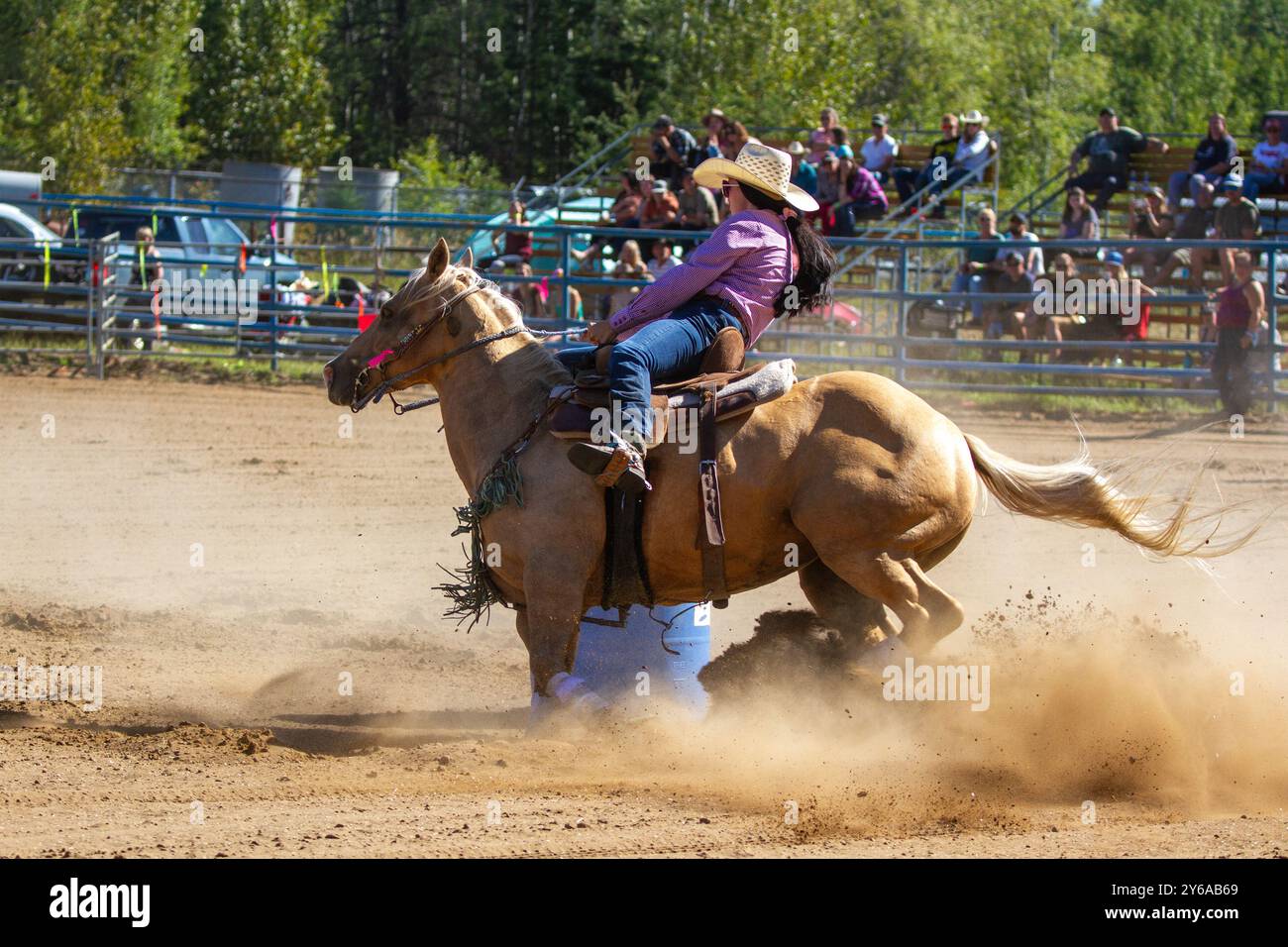 Barrel racing is a rodeo event in which a horse and rider attempt to ...