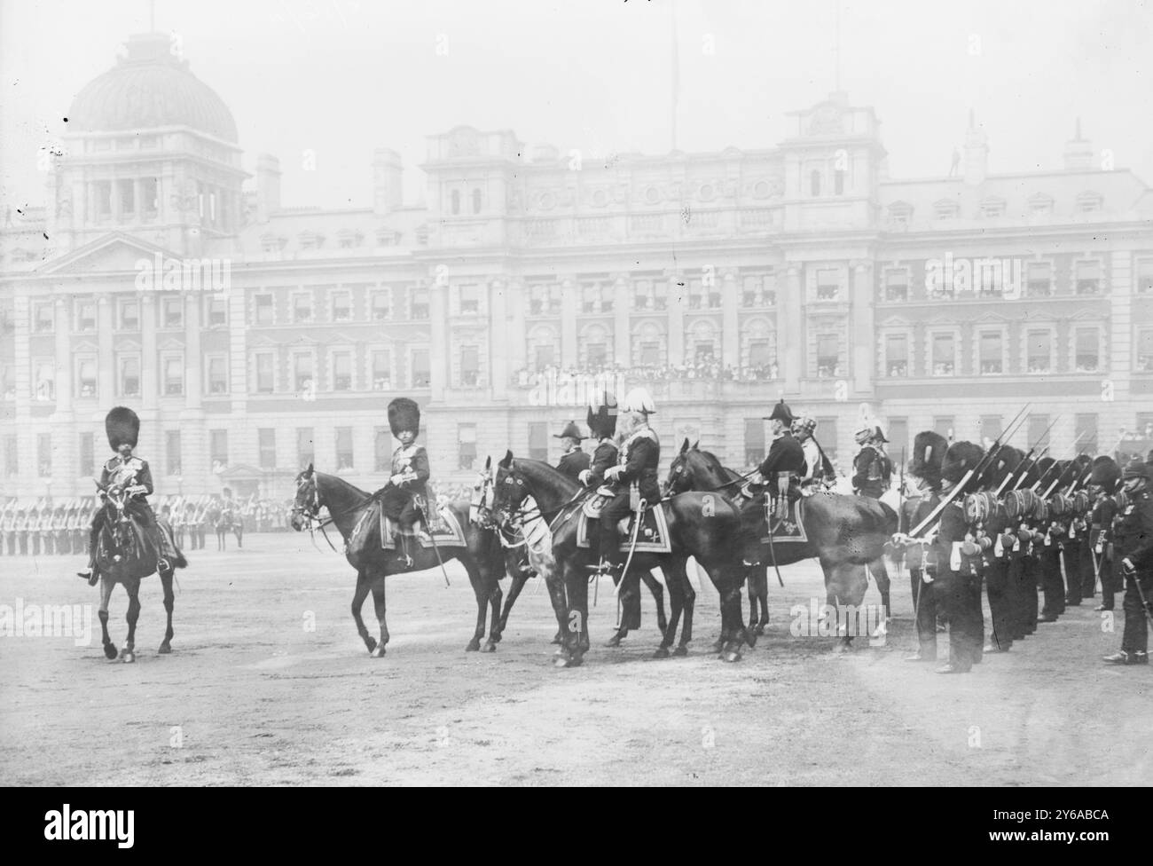 King Geo. at Trooping of Colors, May 1911, Photograph shows King George ...