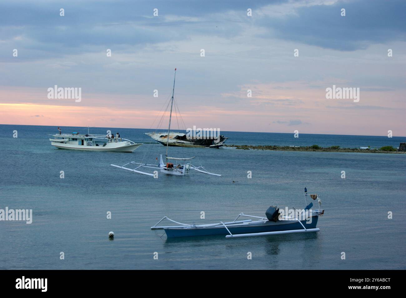 Sandeq, a traditional wooden boat on Palippi beach at Majene Indonesia ...