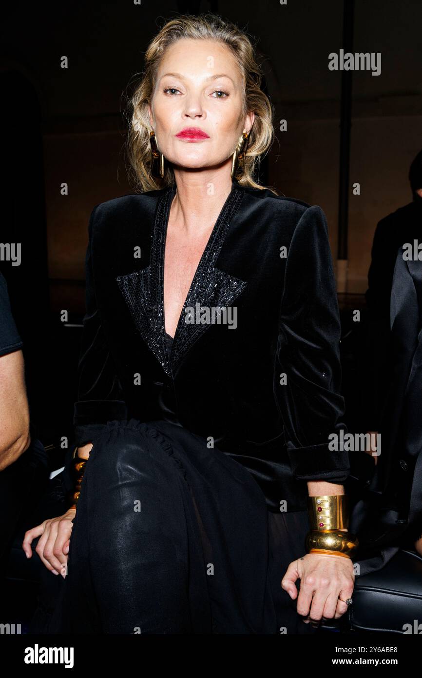 Paris, France. 24th Sep, 2024. Kate Moss attends SAINT LAURENT Spring ...