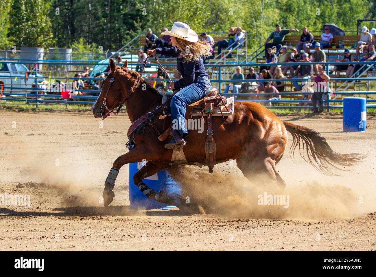 Barrel racing is a rodeo event in which a horse and rider attempt to ...