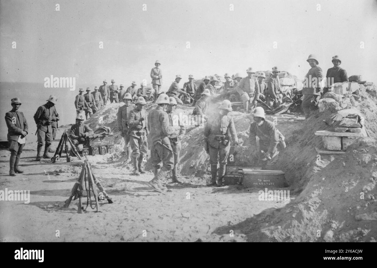 Tripoli - digging trenches in destroyed Hamidie Fort, Photograph shows ...