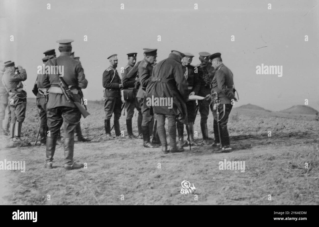 Czar Ferdinand studying map before Adrianople, Photo shows Ferdinand I ...