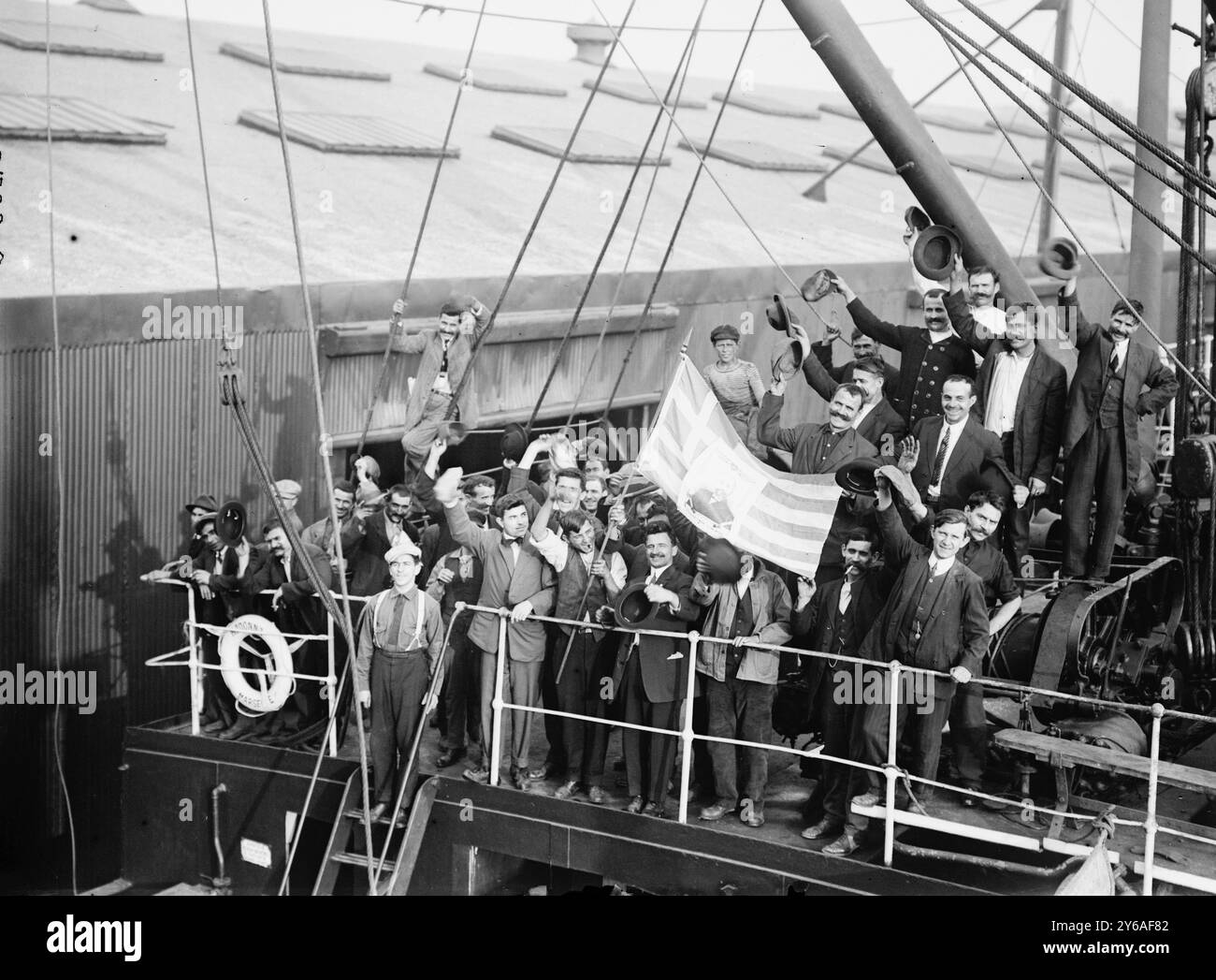 Greeks departing on MADONNA, Photo taken when Greek immigrants left New ...