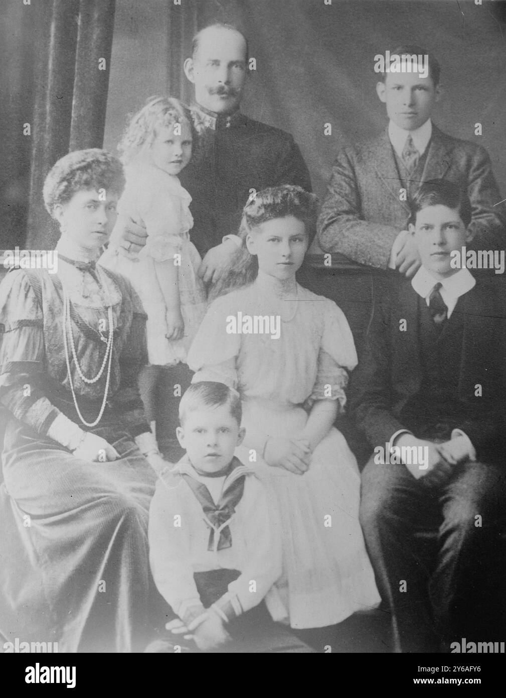 King of Greece & family, Photo shows seated (left to right) Sophia of ...