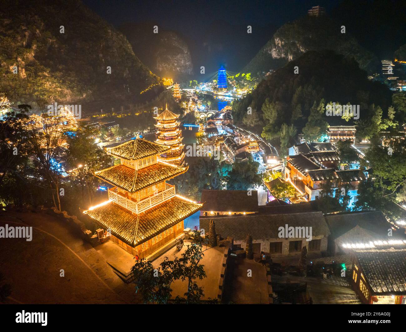 Xingyi,China.23th September 2024.Photos show the beautiful night views ...