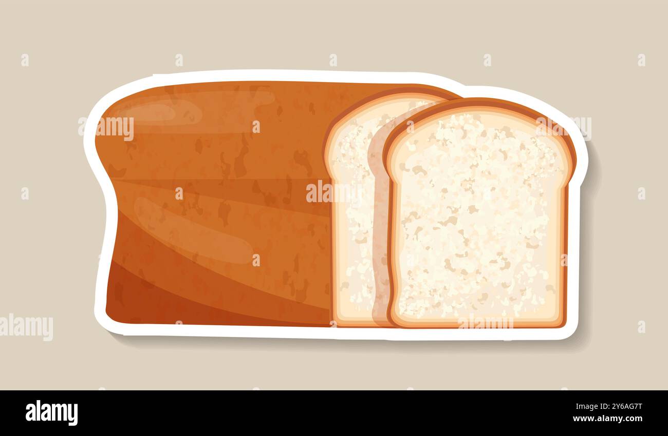 Bakery sticker bread. Slice of bread. Homemade pastry and bakery ...