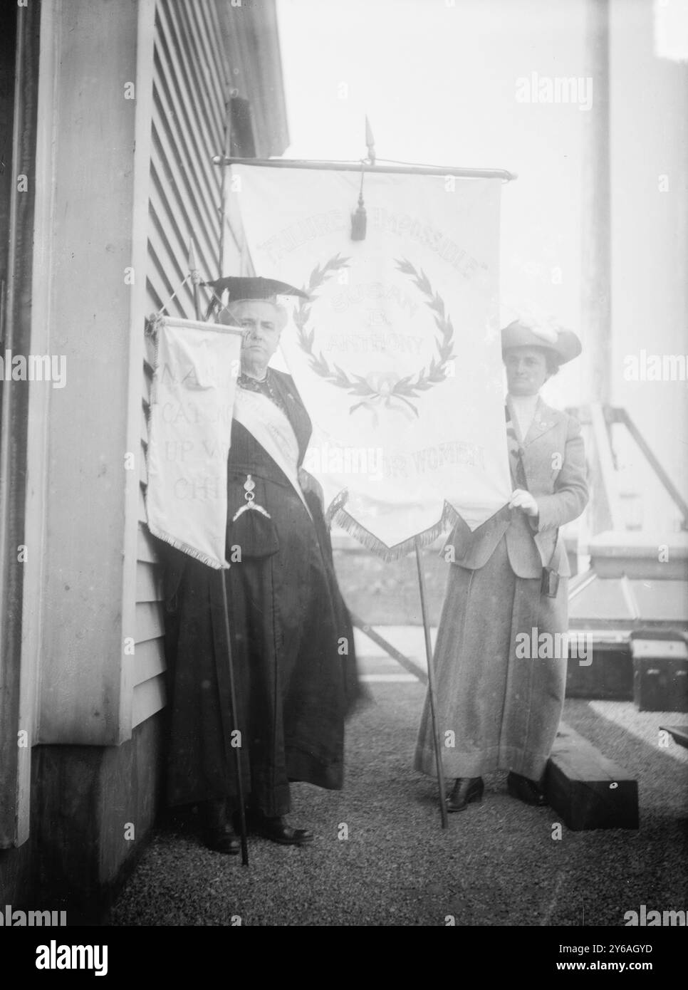 Dr. Anna Shaw and Miss Anthony i.e. Daisy Harriman, Photo shows ...