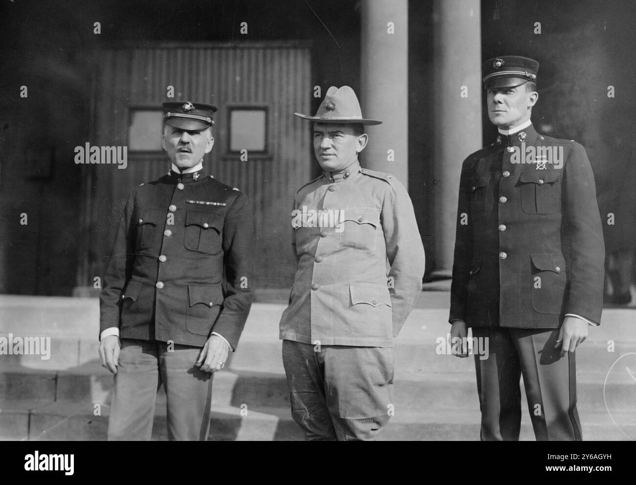 Col. Barnett - Col. LeJeune - Col. Powers, Photograph shows Major ...