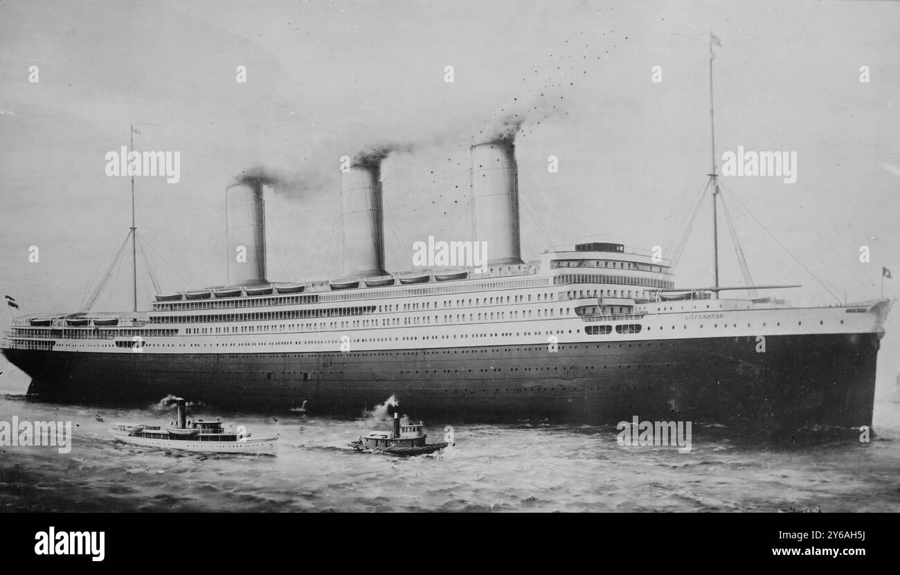 S.S. Imperator, an ocean liner in the Hamburg America Line, launched ...