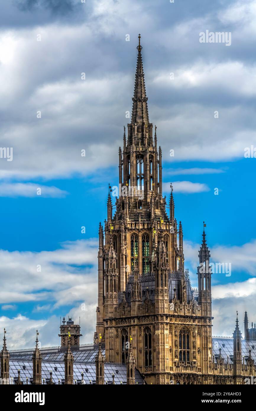 Central Tower Houses of Parliament Westminster London England. Built in ...