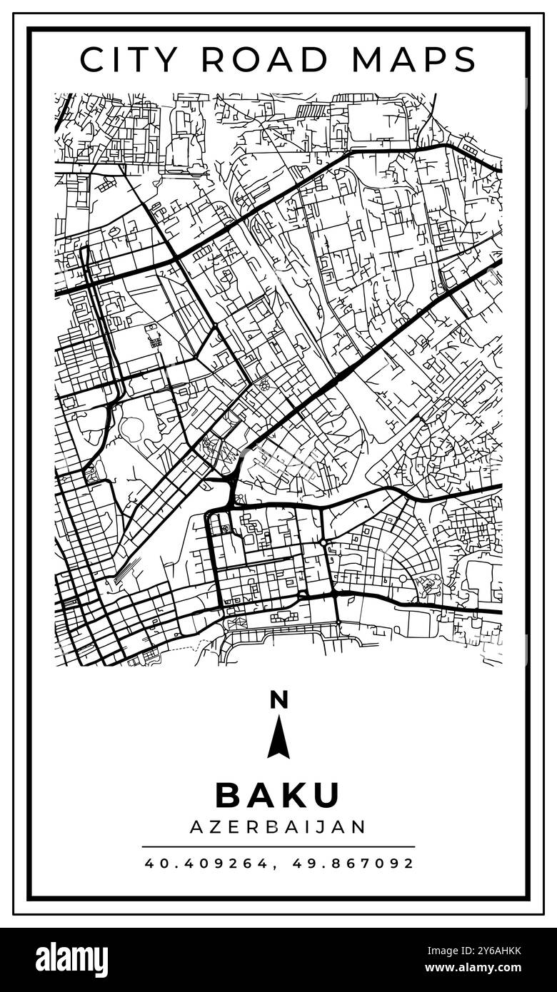 Baku map hi-res stock photography and images - Alamy