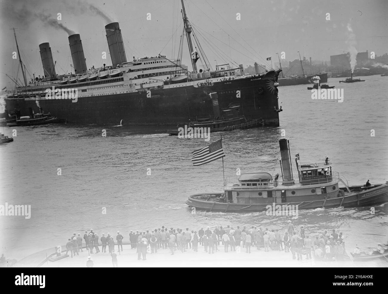 IMPERATOR, Photo shows the S.S. Imperator, an ocean liner of the ...