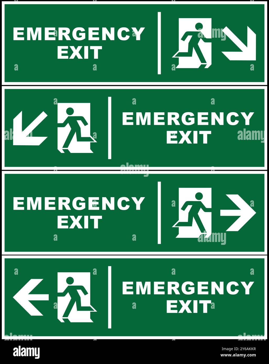 Emergency evacuation route point sign bundle, safety gathering point ...