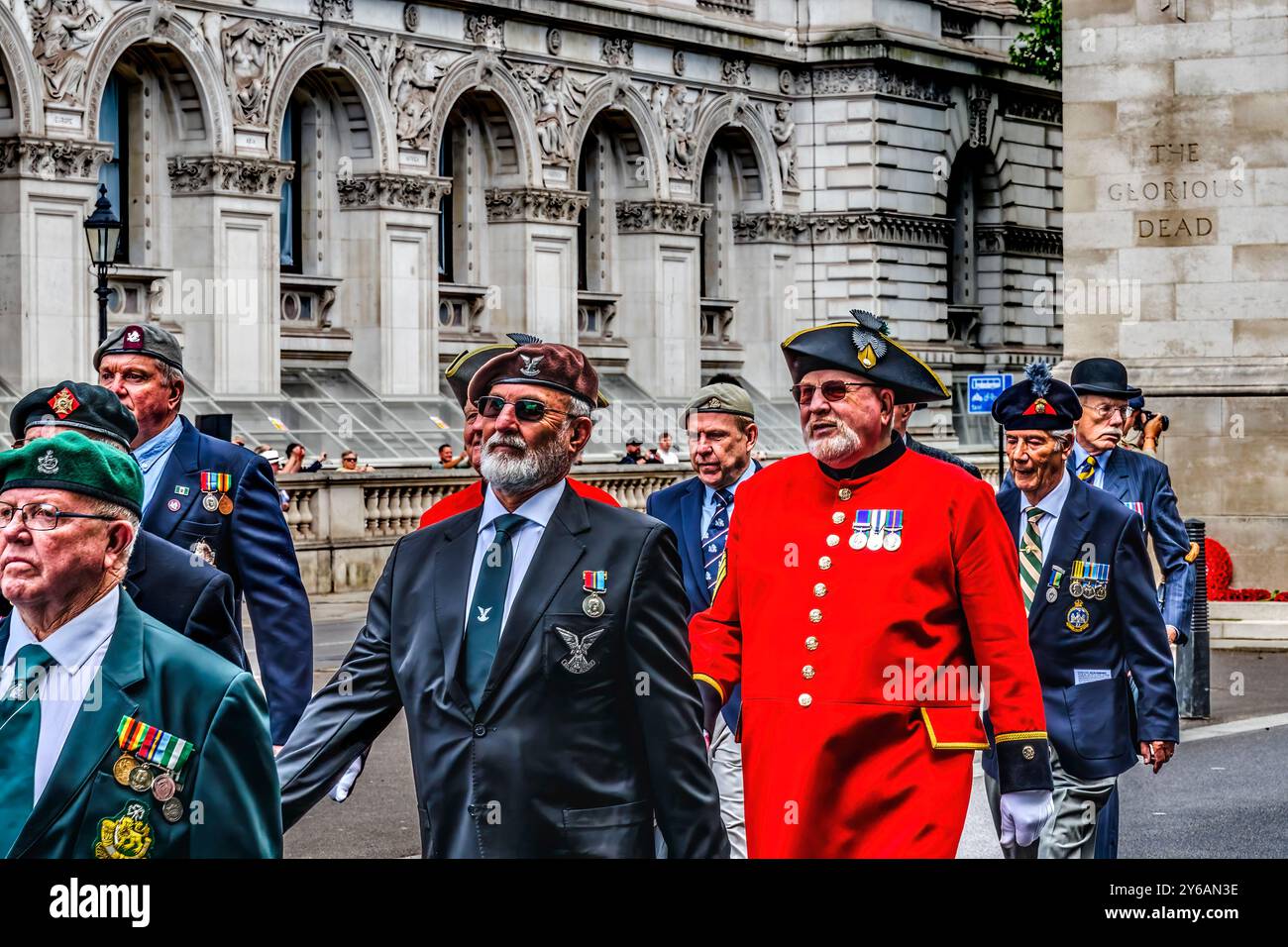 British Veterans Marching Cenotaph National War Memorial Whitehall ...