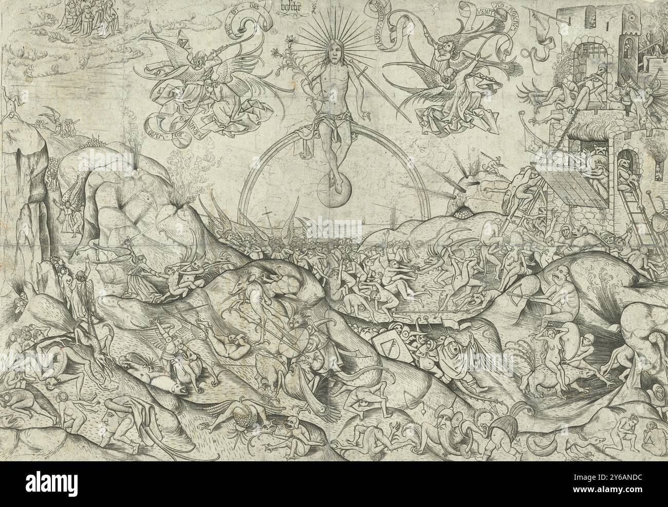 Last Judgment, The last judgment with Christ with sword and lily on ...