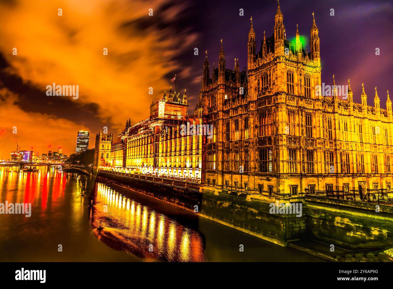 Houses of Parliament Thames River Westminster Bridge Night Westminster ...
