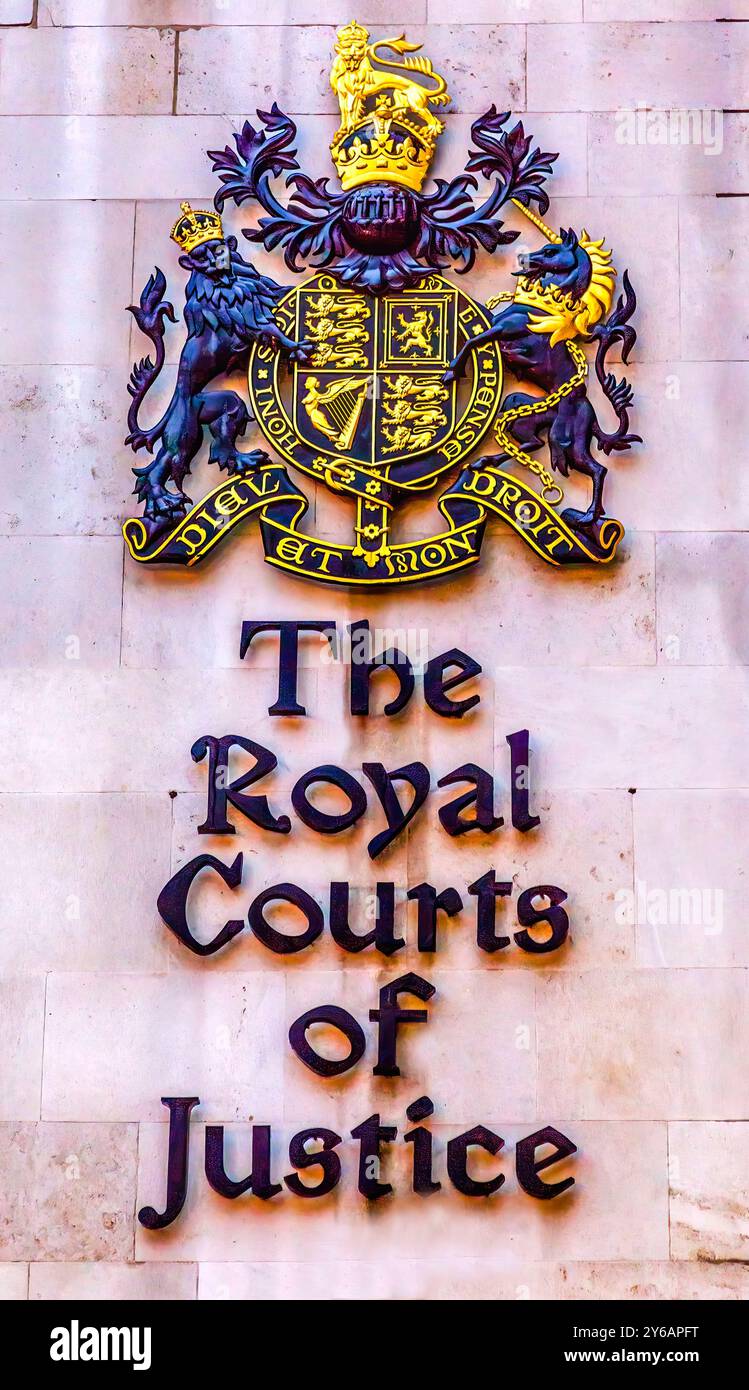 Royal Courts of Justice Court of Arms Symbol Old City London England ...