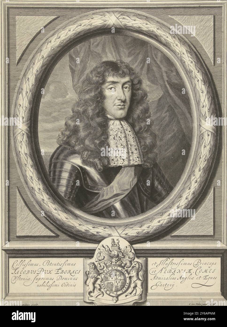 Portrait of James Stuart, Duke of York and Albania, in oval frame ...