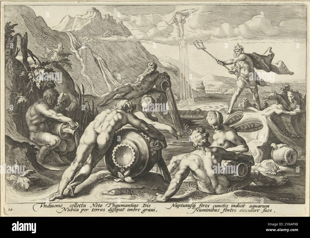 Neptune and the river gods cause a flood, Ovid's Metamorphoses (series ...