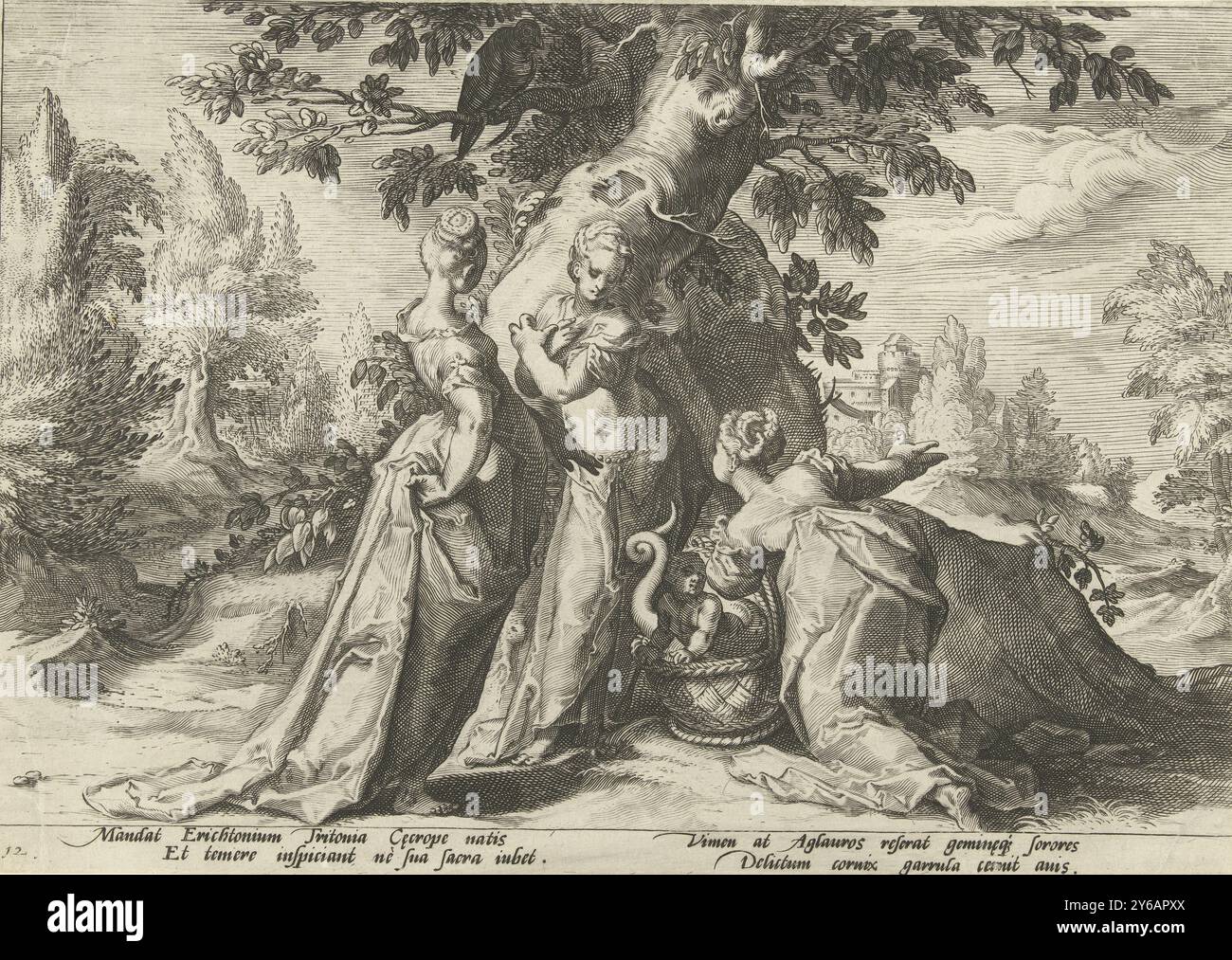 Daughters of Cecrops open Minerva's basket, Ovid's Metamorphoses ...