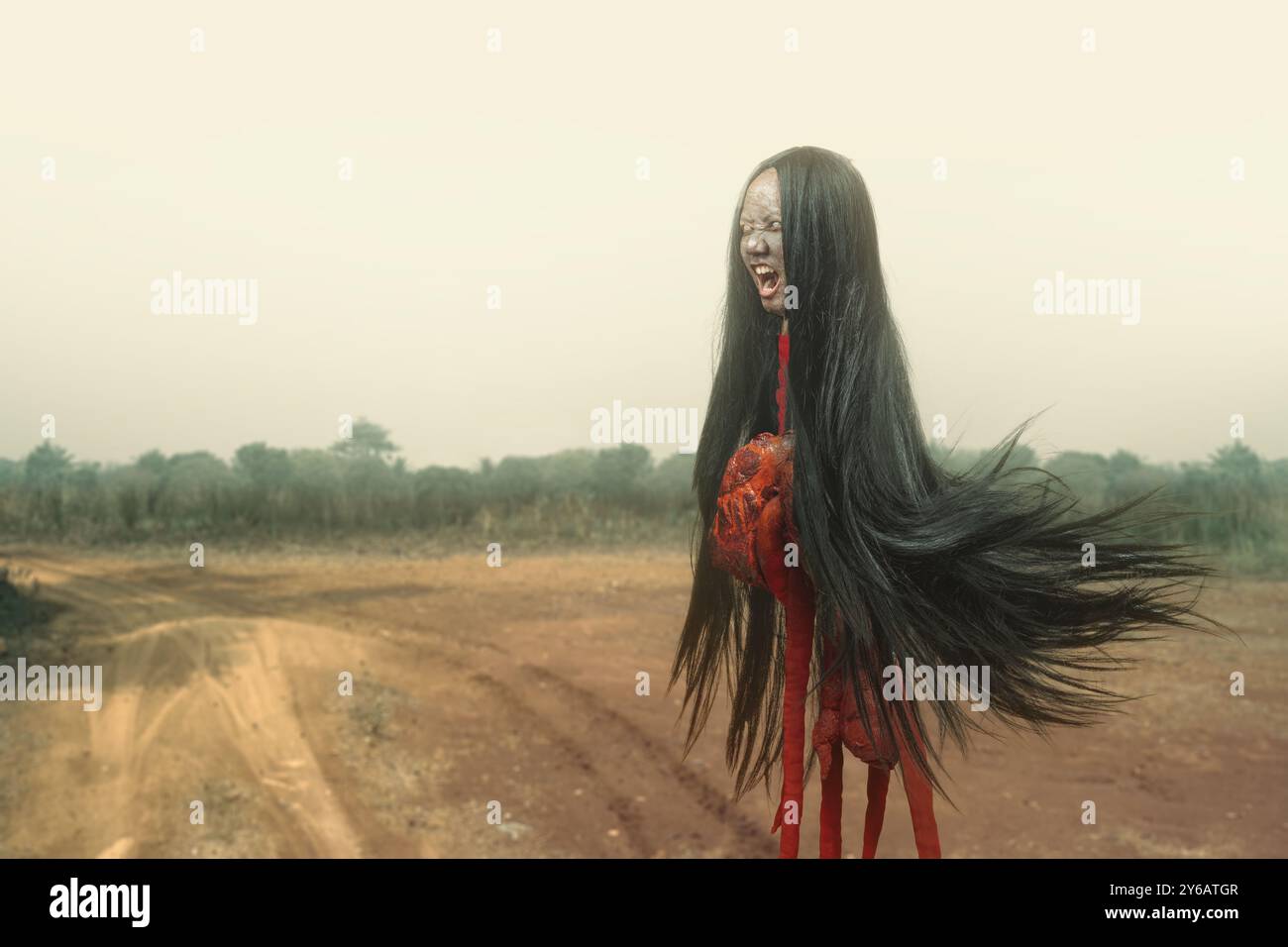 Kuyang, Kunyang, or Krasue ghost in a creepy and scary mood. Evil ...