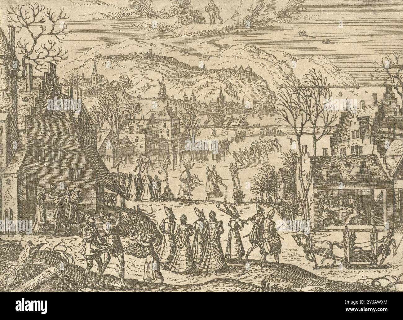 January, The twelve months (series title), Winter landscape with winter ...