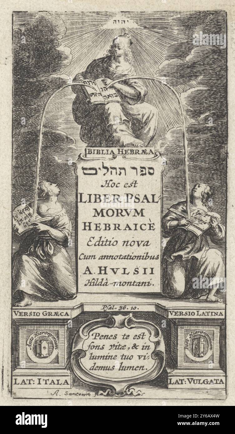 Allegory on the Hebrew Bible, Title page for: Hulsius, Antonius. Liber ...
