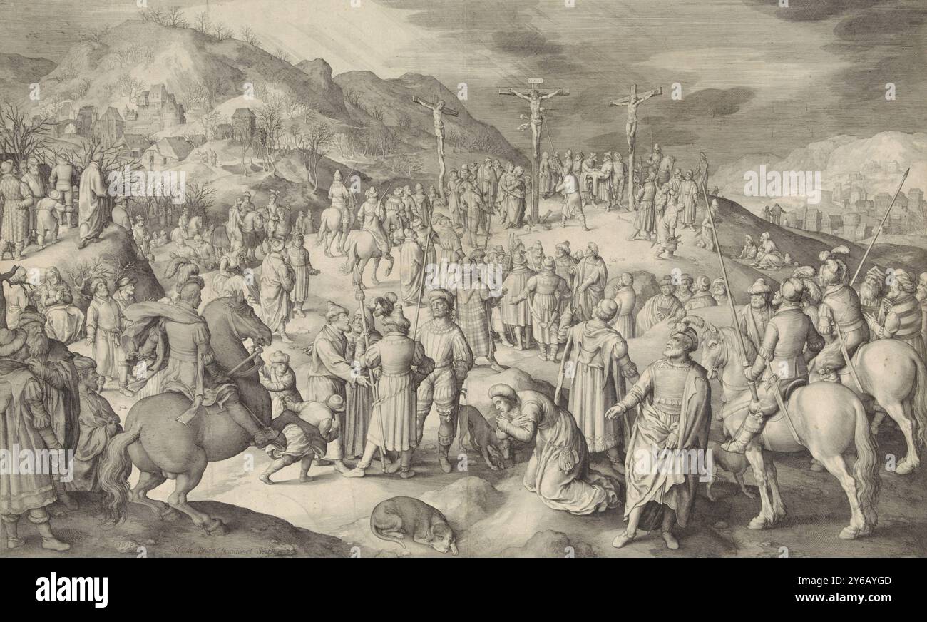 Christ on the cross between the two thieves hi-res stock photography ...