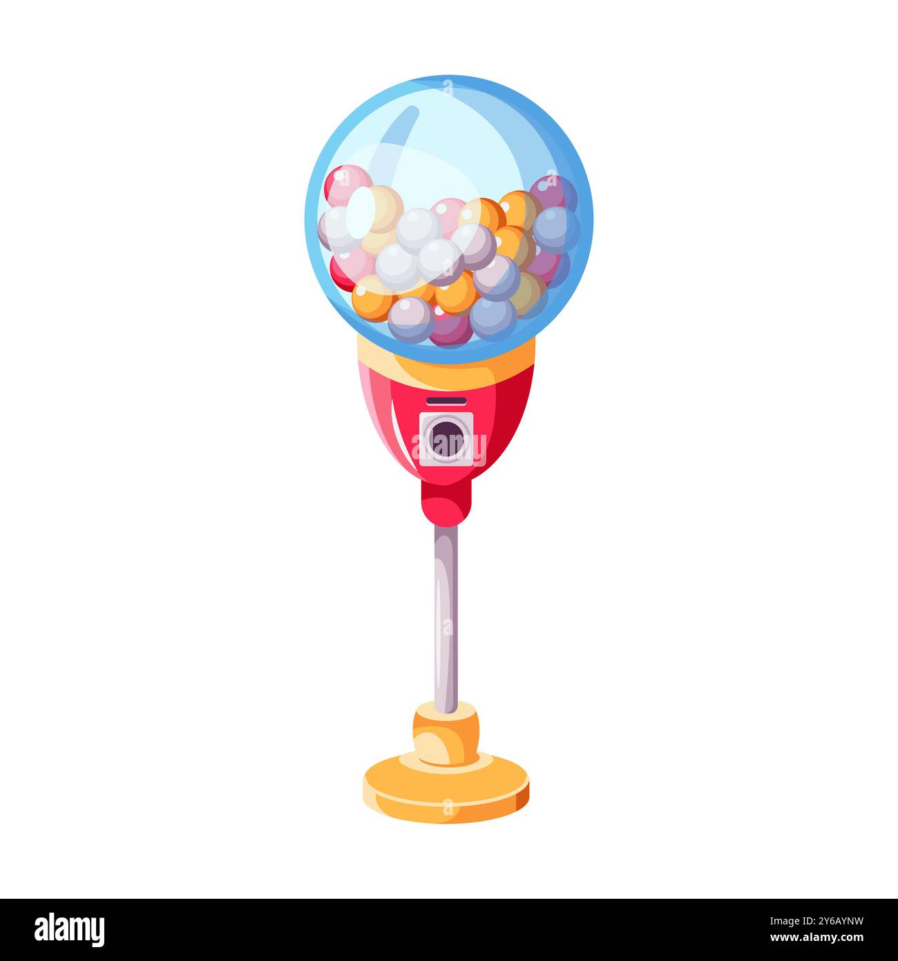 Gumball vending machine with round container flat color icon Stock ...