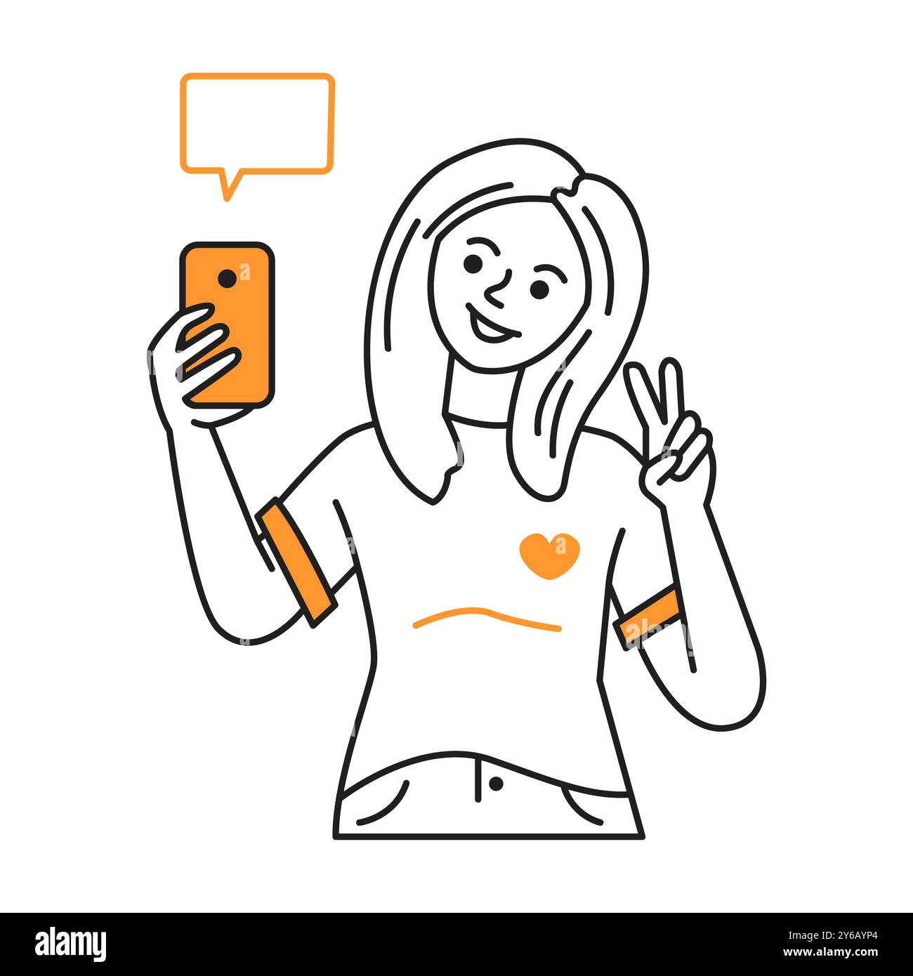 Phone selfie woman art Cut Out Stock Images & Pictures - Alamy