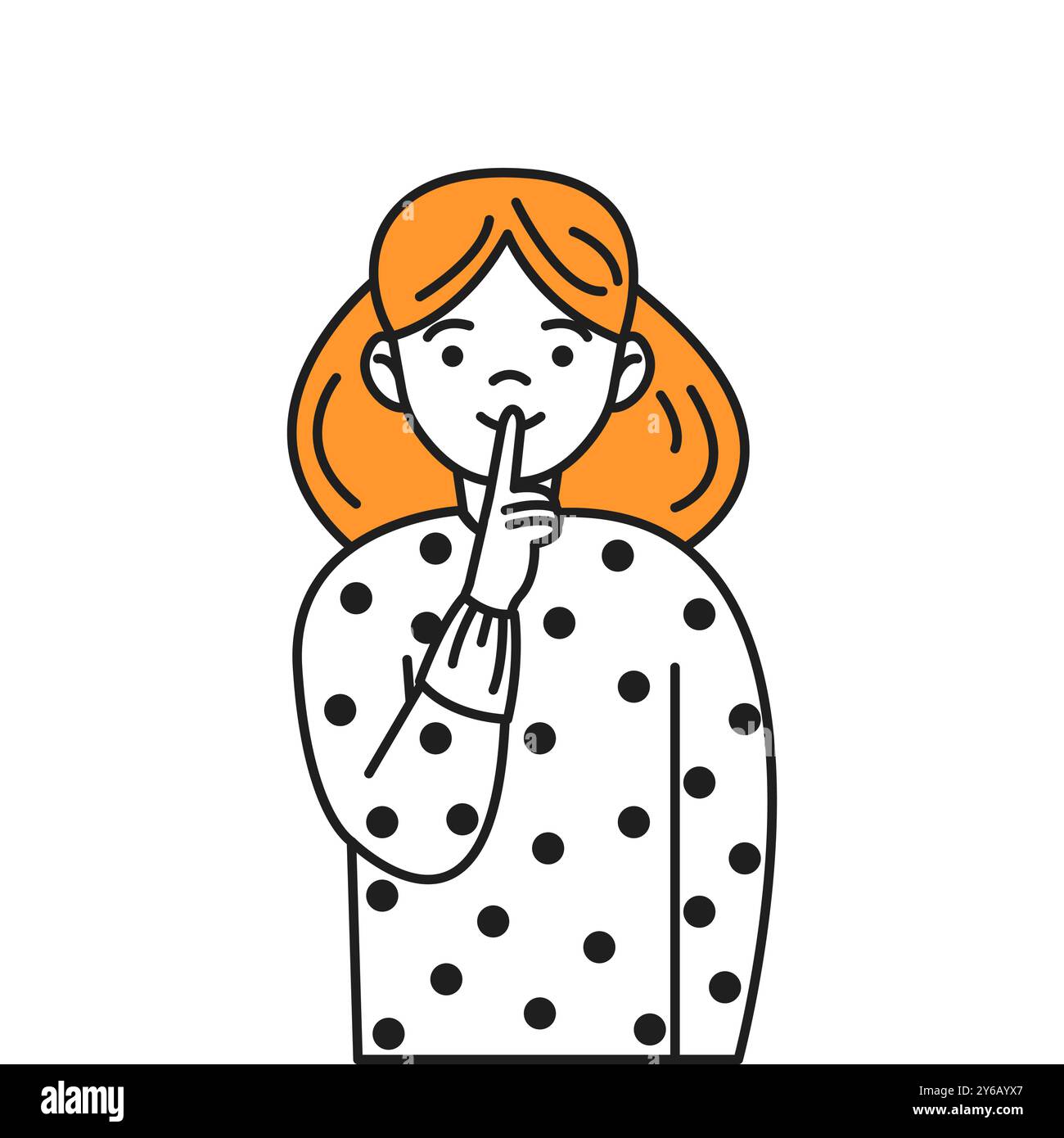 Keep secret silence gesture Stock Vector Images - Alamy