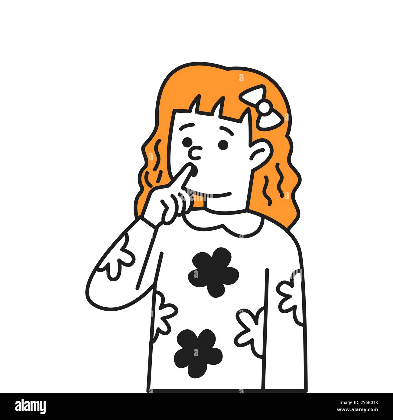Child finger on lip white background Stock Vector Images - Alamy