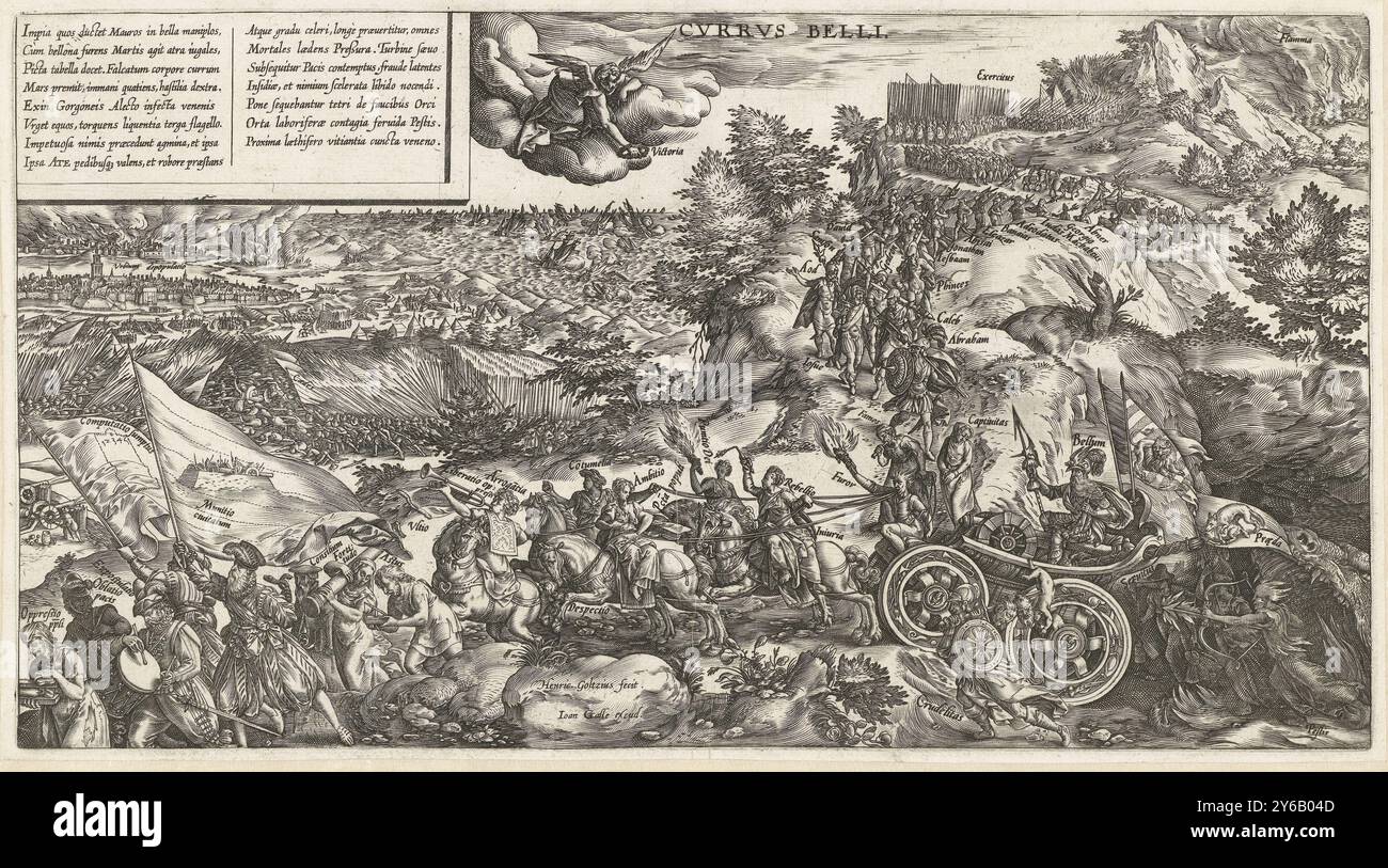 Triumphal Chariot of the War, Currus belli (title on object), Allegory ...