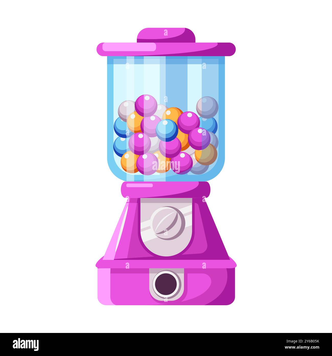 Vintage vending machine with gumballs flat color icons set Stock Vector ...